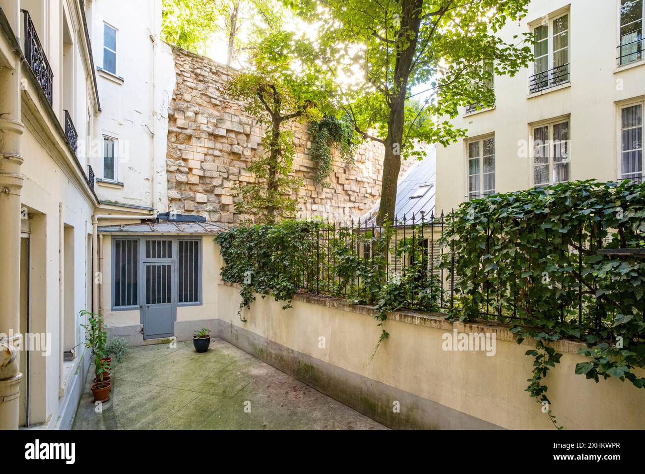 France, Paris, remains of the enclosure wall of Philippe Auguste, #62 ...