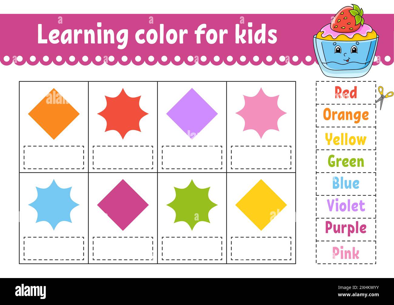 Learning color for kids. Education developing worksheet. Activity page ...