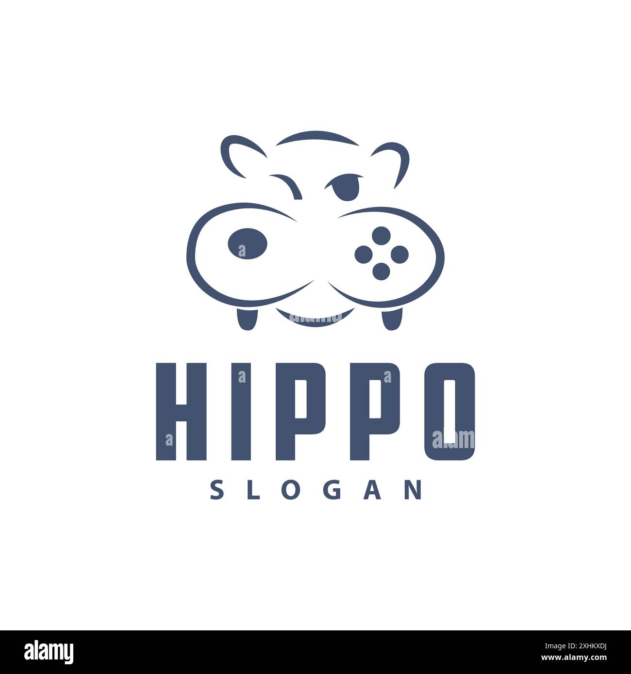 Hippo logo vector simple silhouette zoo animal design brand template ...