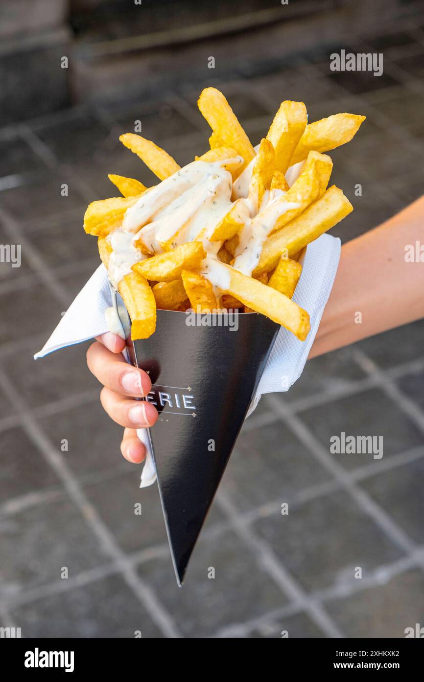 Belgium fries cone hi-res stock photography and images - Alamy