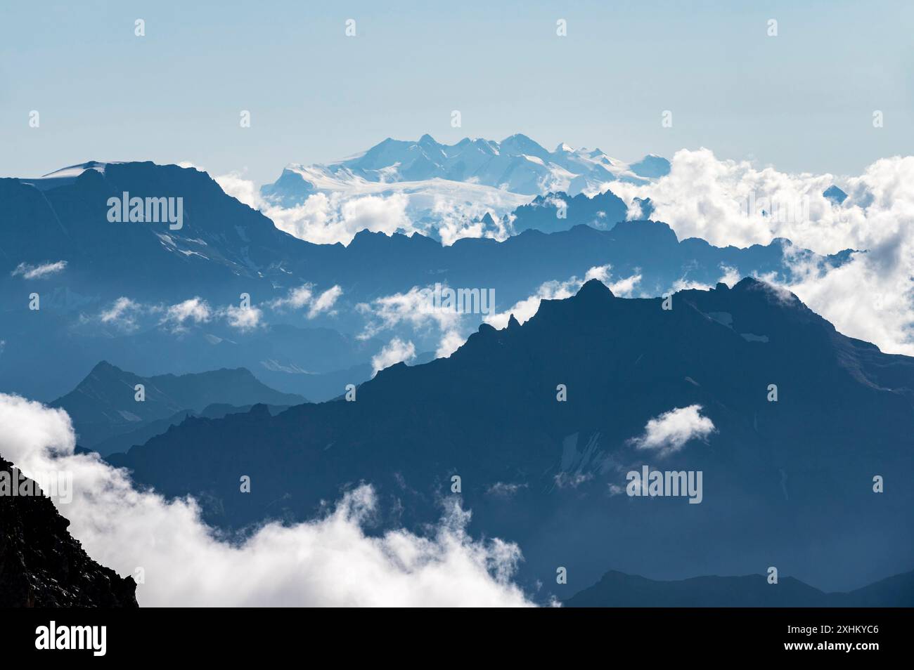 France, Haute Savoie, Italy, Mont Blanc massif, Chamonix, Aiguille du ...