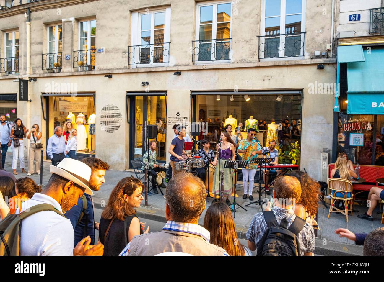 France, Paris, Music Festival, Marais district Stock Photo - Alamy