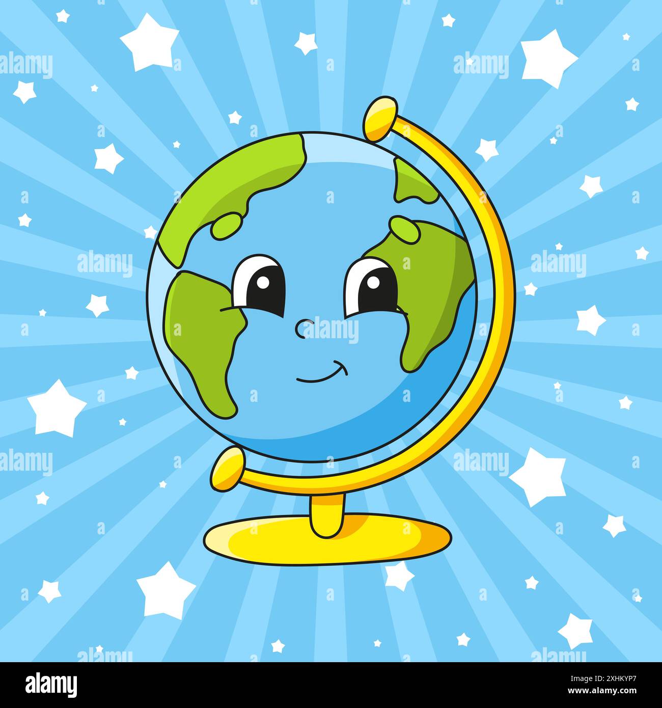 Cute cartoon character. Colorful vector illustration. Isolated on color ...