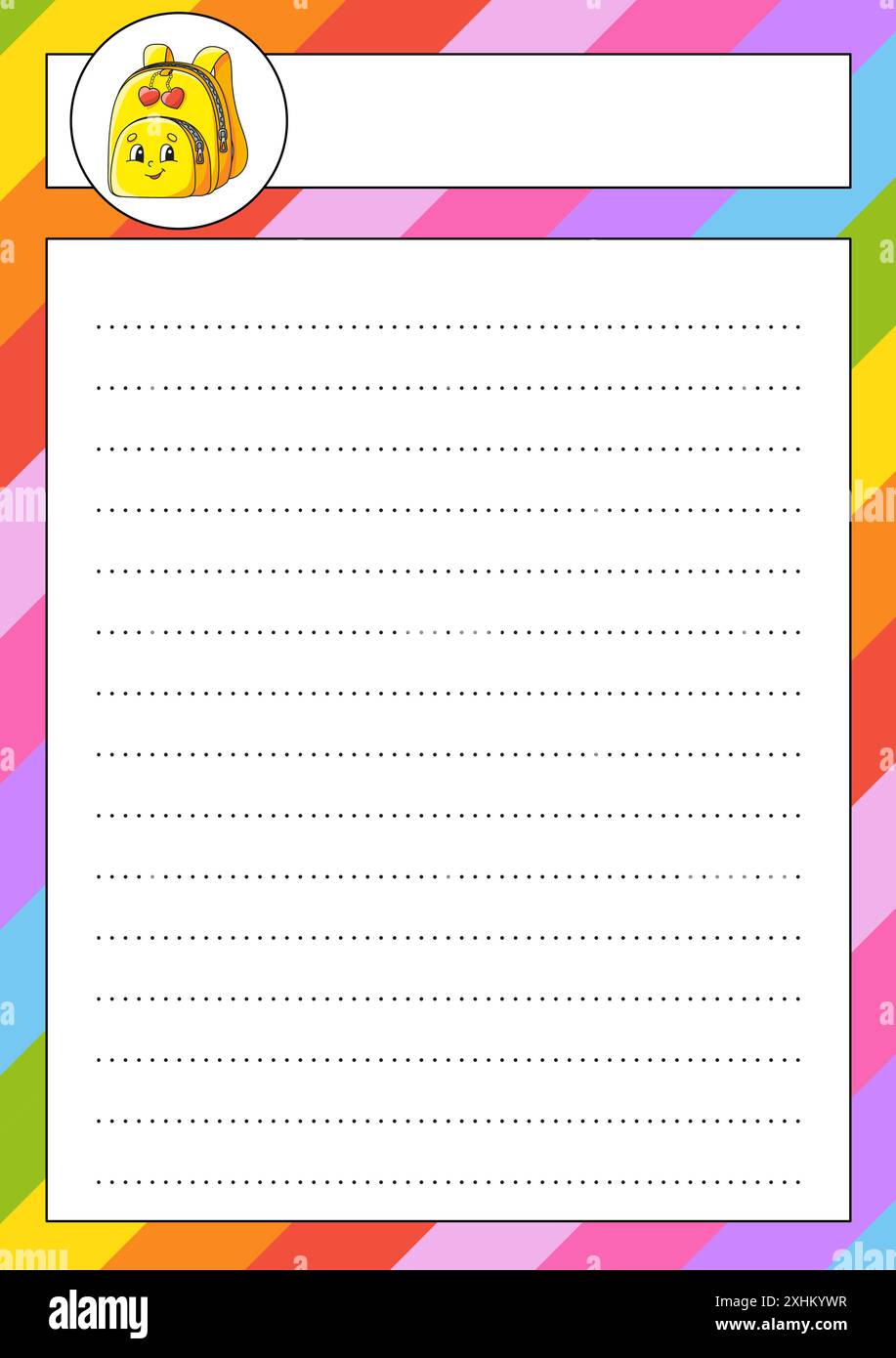 Lined sheet template. Handwriting paper. For diary, planner, checklist ...