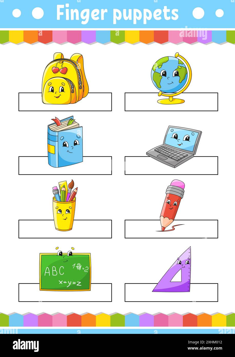 Finger puppets. Activities for kids. Cute cartoon characters. Back to ...