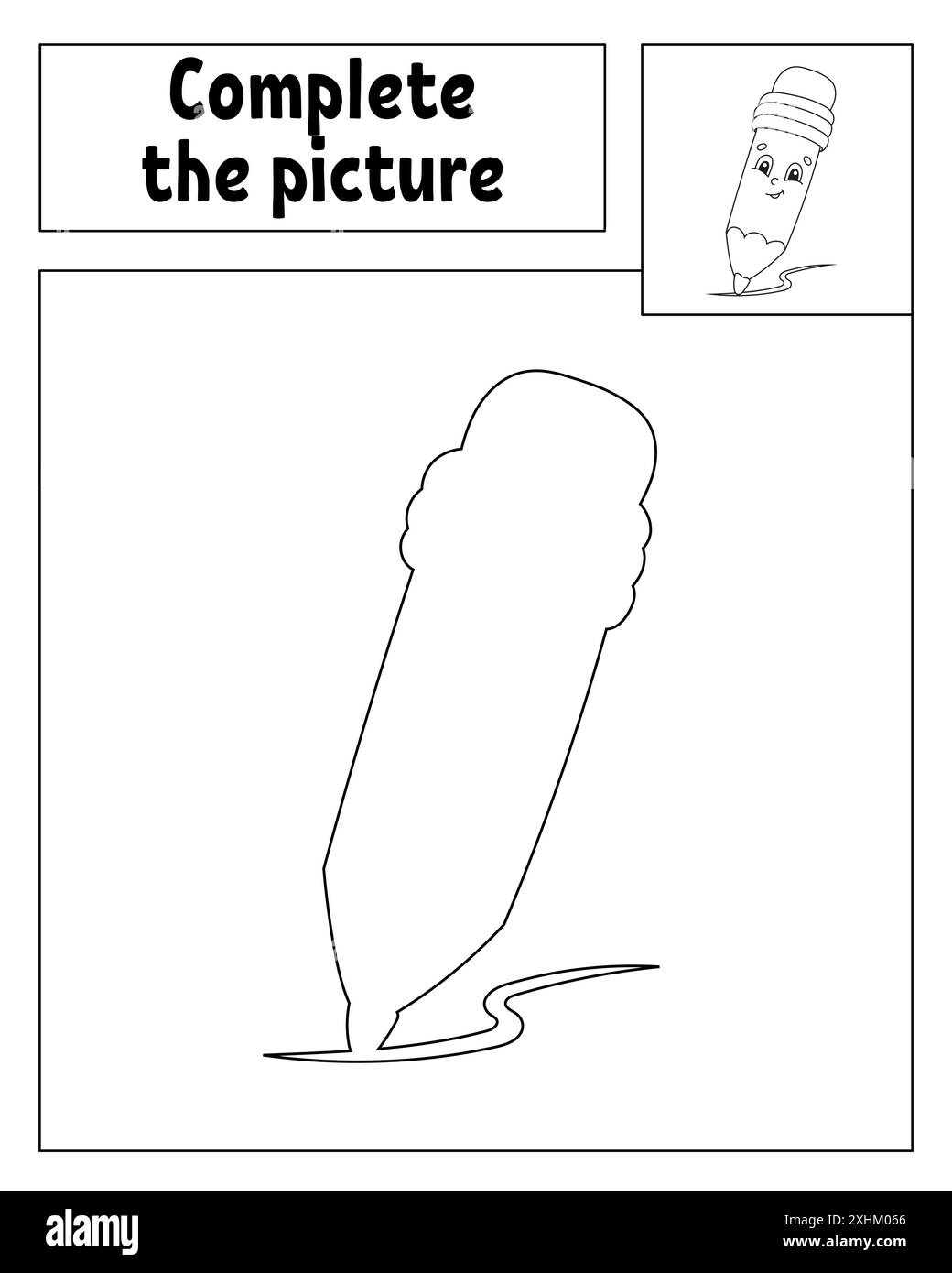 Complete the picture. Coloring page for kids. Back to school theme ...