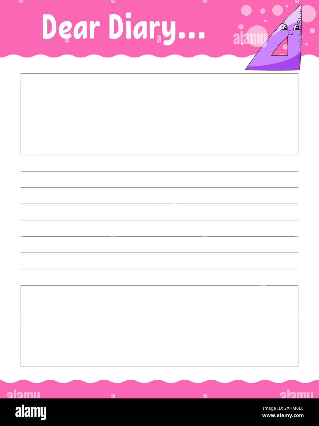 Lined sheet template. Handwriting paper. For diary, planner, checklist ...