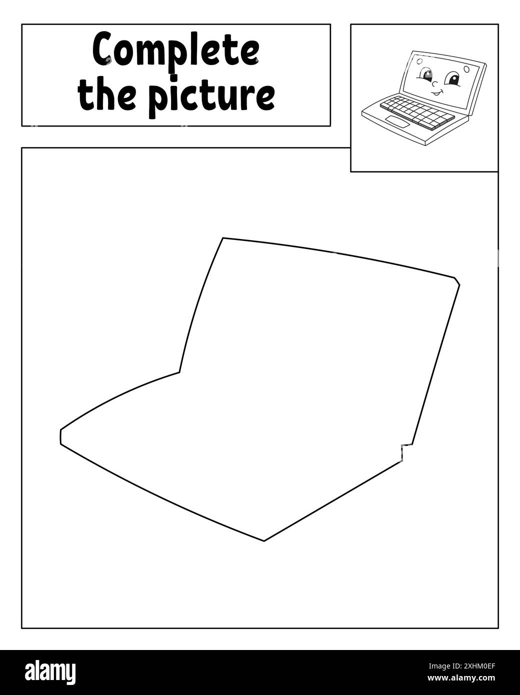 Complete the picture. Coloring page for kids. Back to school theme ...