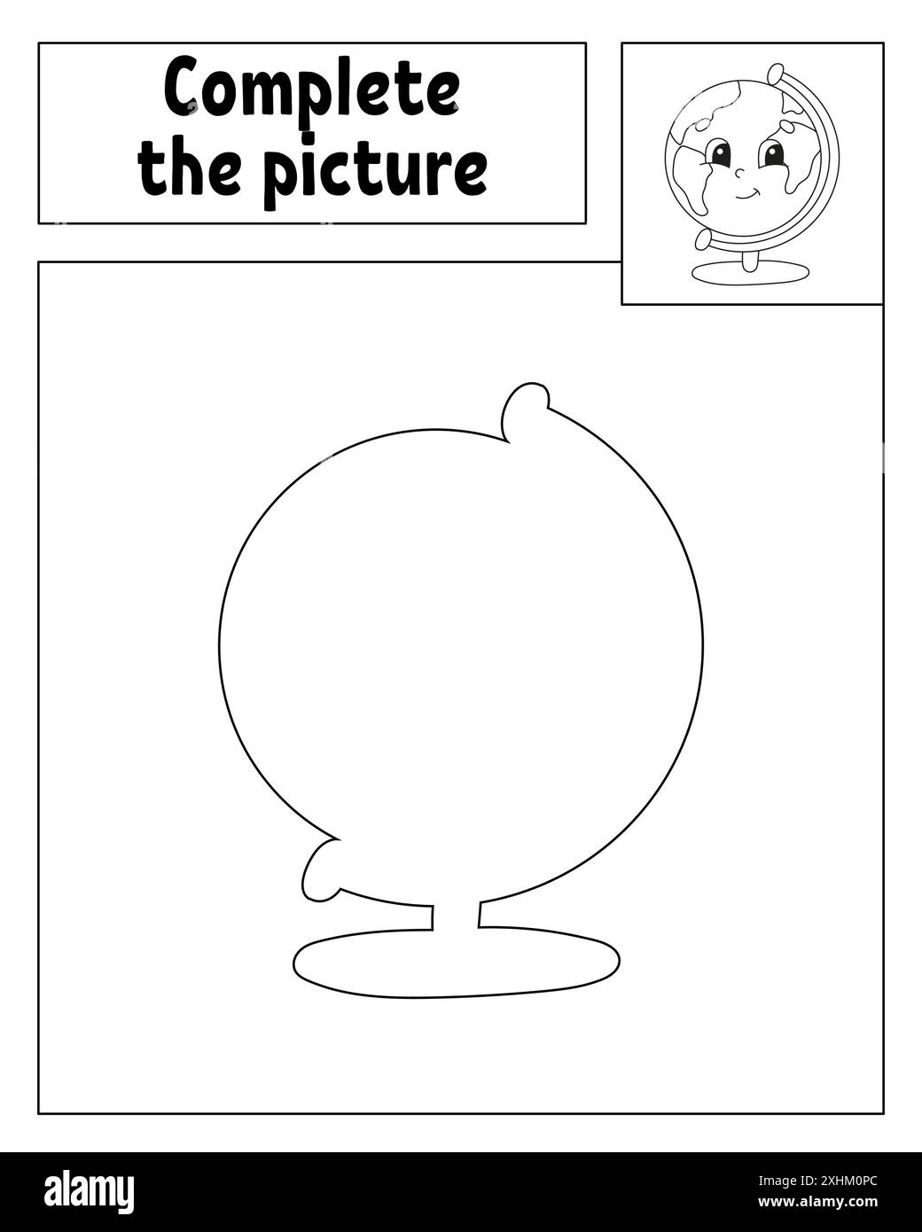 Complete the picture. Coloring page for kids. Back to school theme ...