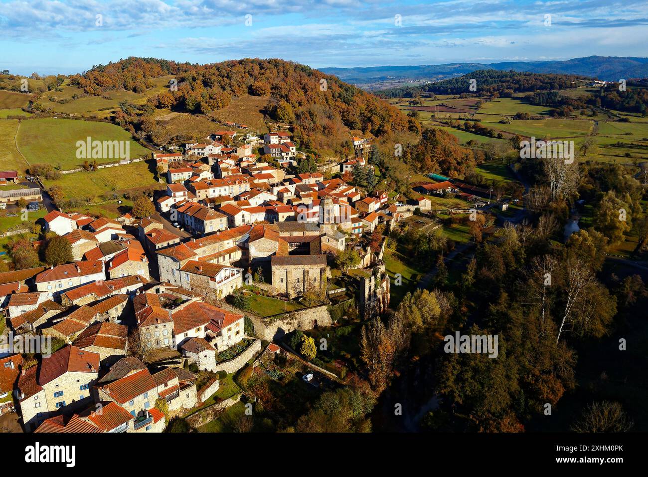 France, Haute Loire, Lavaudieu, labelled Les Plus Beaux Villages de ...