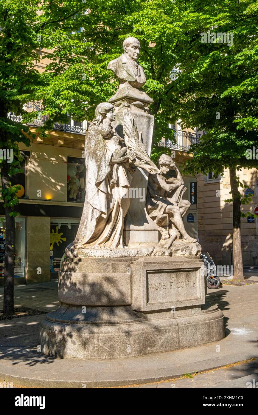 France, Paris, monument to Auguste Comte Stock Photo - Alamy