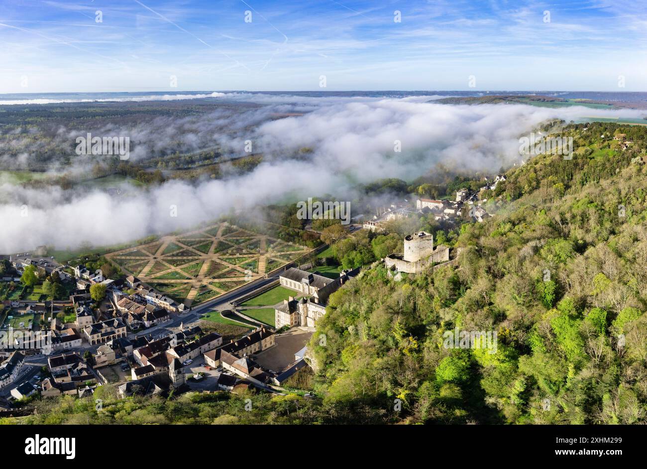 France, Val d'Oise, La Roche Guyon, labeled The Most Beautiful Villages ...