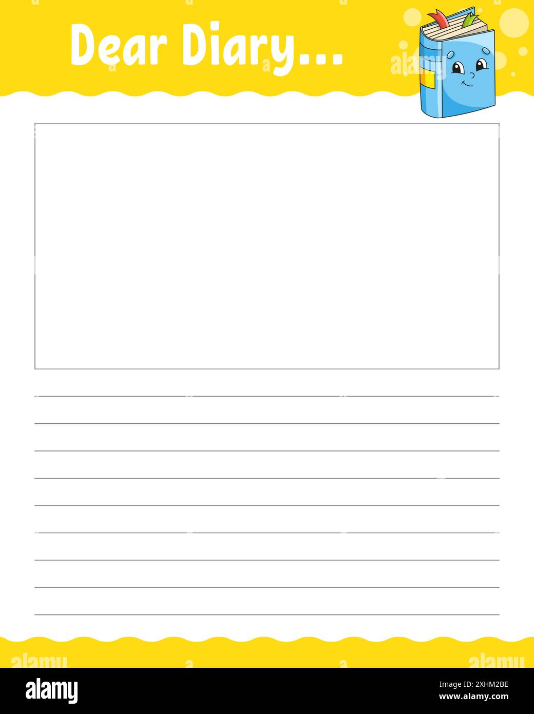 Lined sheet template. Handwriting paper. For diary, planner, checklist ...