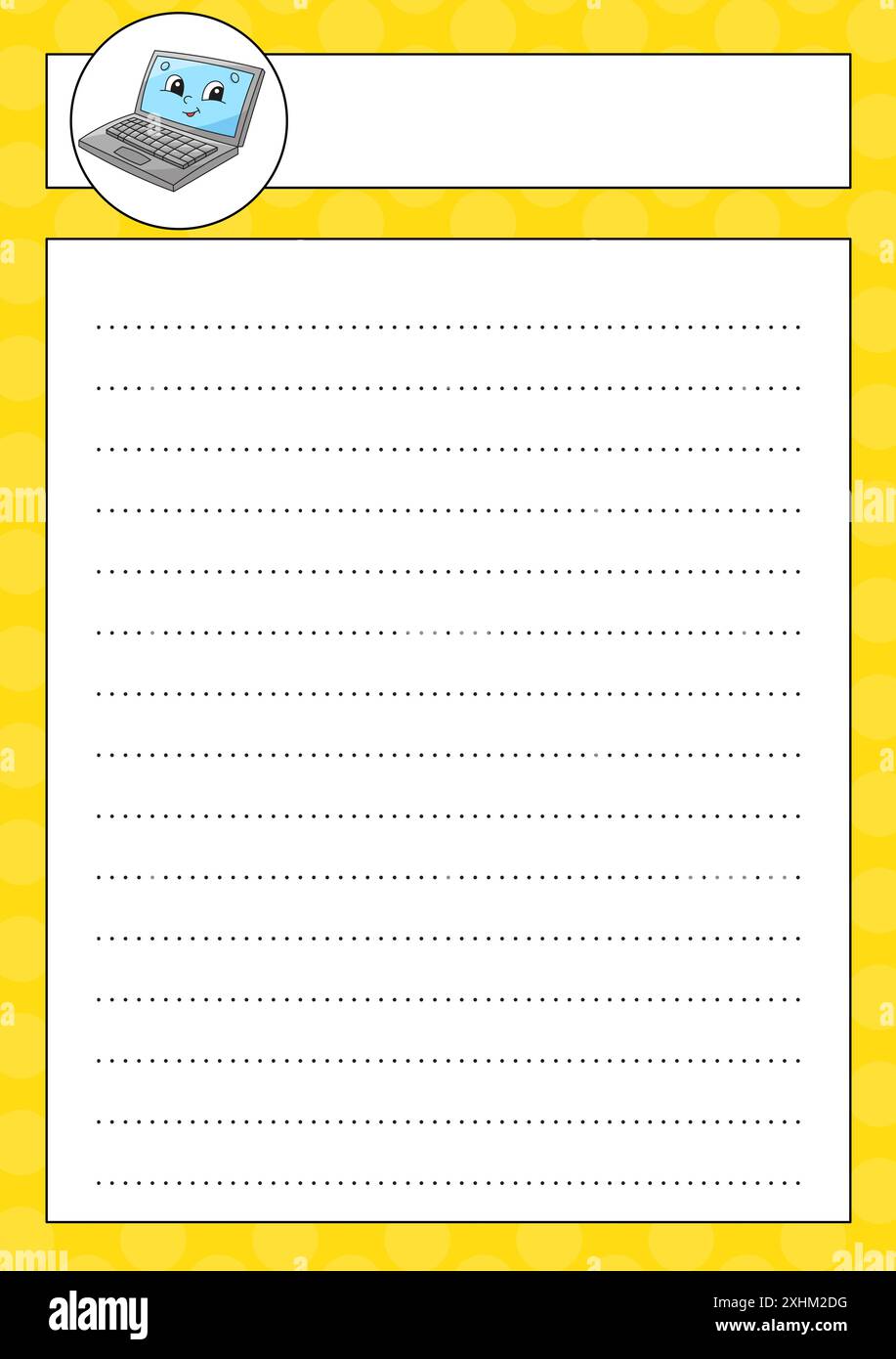 Lined sheet template. Handwriting paper. For diary, planner, checklist ...
