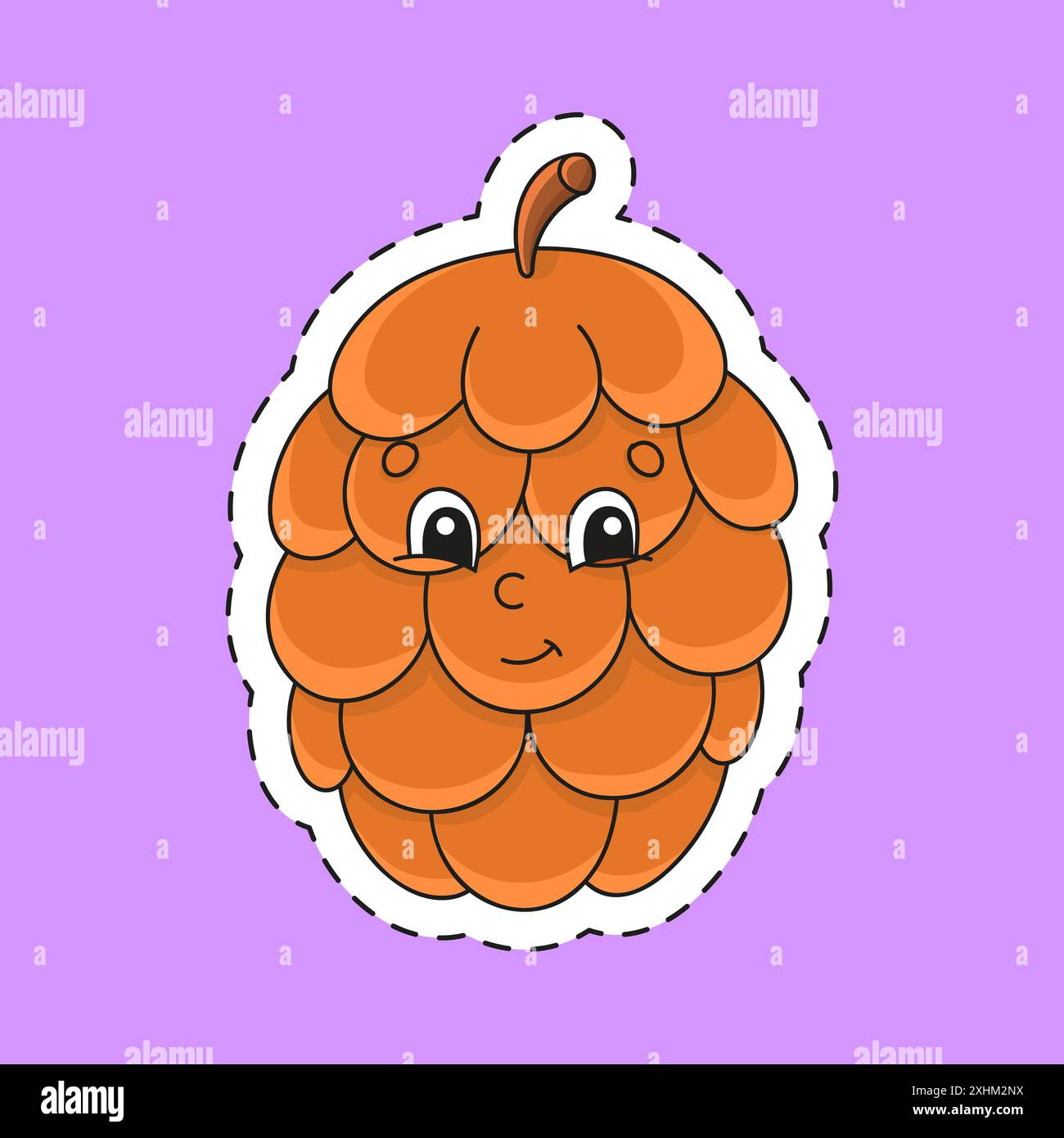 Sticker with contour. cartoon character. Colorful vector illustration ...