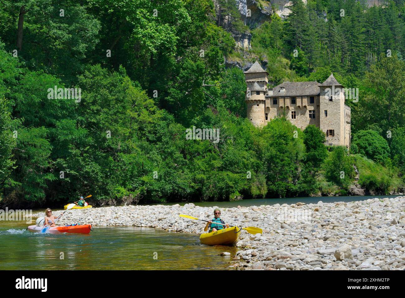 France, Lozere, Gorges du Tarn, Chateau de la Caze Stock Photo - Alamy