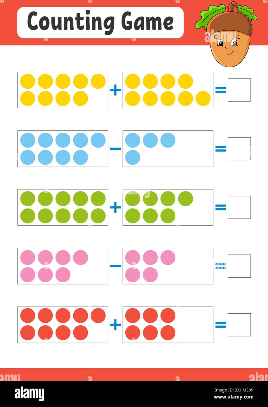 Addition and subtraction. Task for kids. Education developing worksheet ...