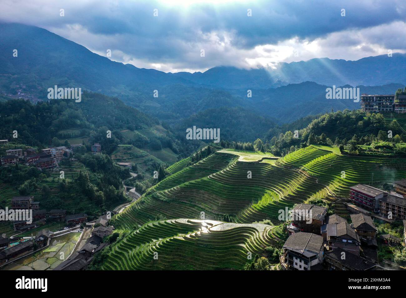 (240715) -- LONGSHENG, July 15, 2024 (Xinhua) -- An aerial drone photo ...