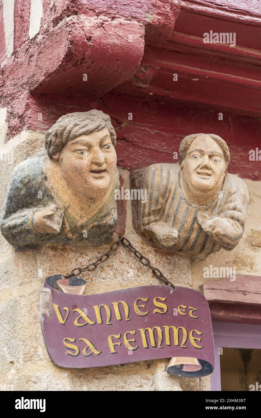 France, Morbihan, Gulf of Morbihan, Vannes, sculpture Vannes and his ...