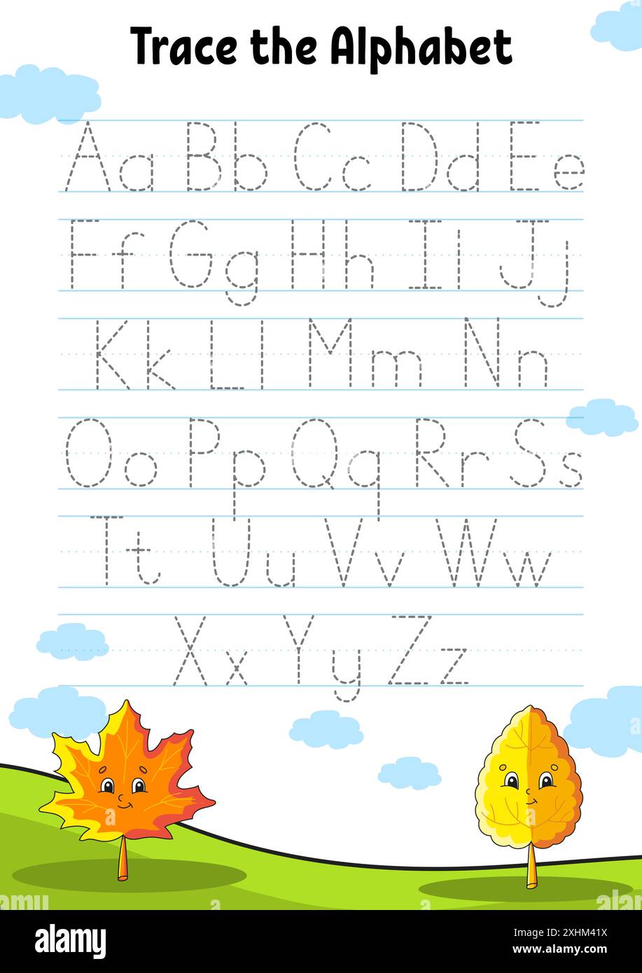 Writing letters. Tracing page. Practice sheet. Worksheet for kids ...