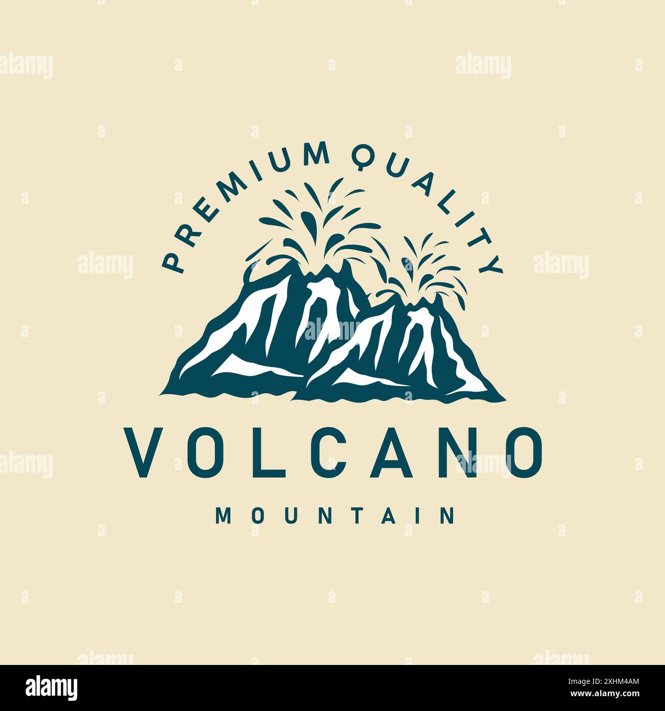 Volcano logo illustration silhouette design volcano mountain erupting ...