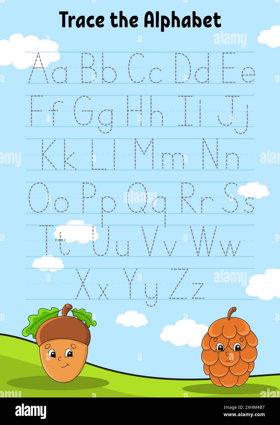 Writing letters. Tracing page. Practice sheet. Worksheet for kids ...