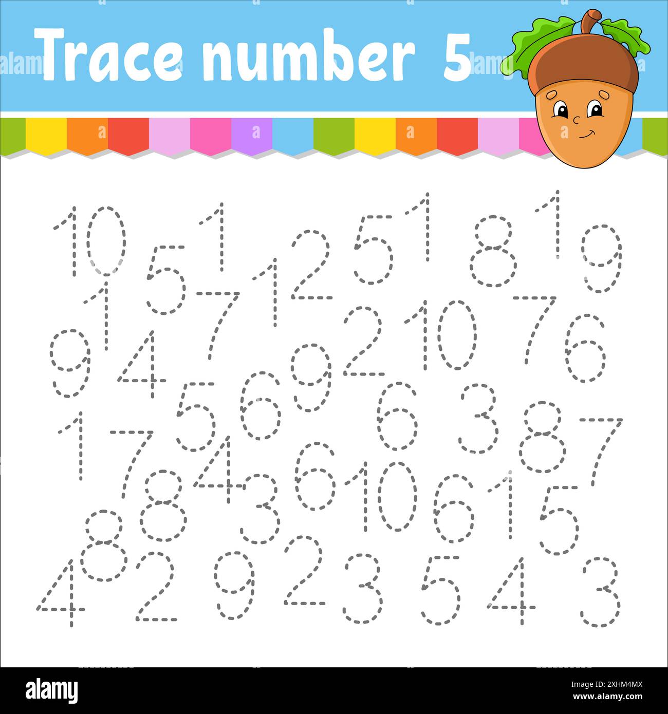 Trace number . Handwriting practice. Learning numbers for kids ...
