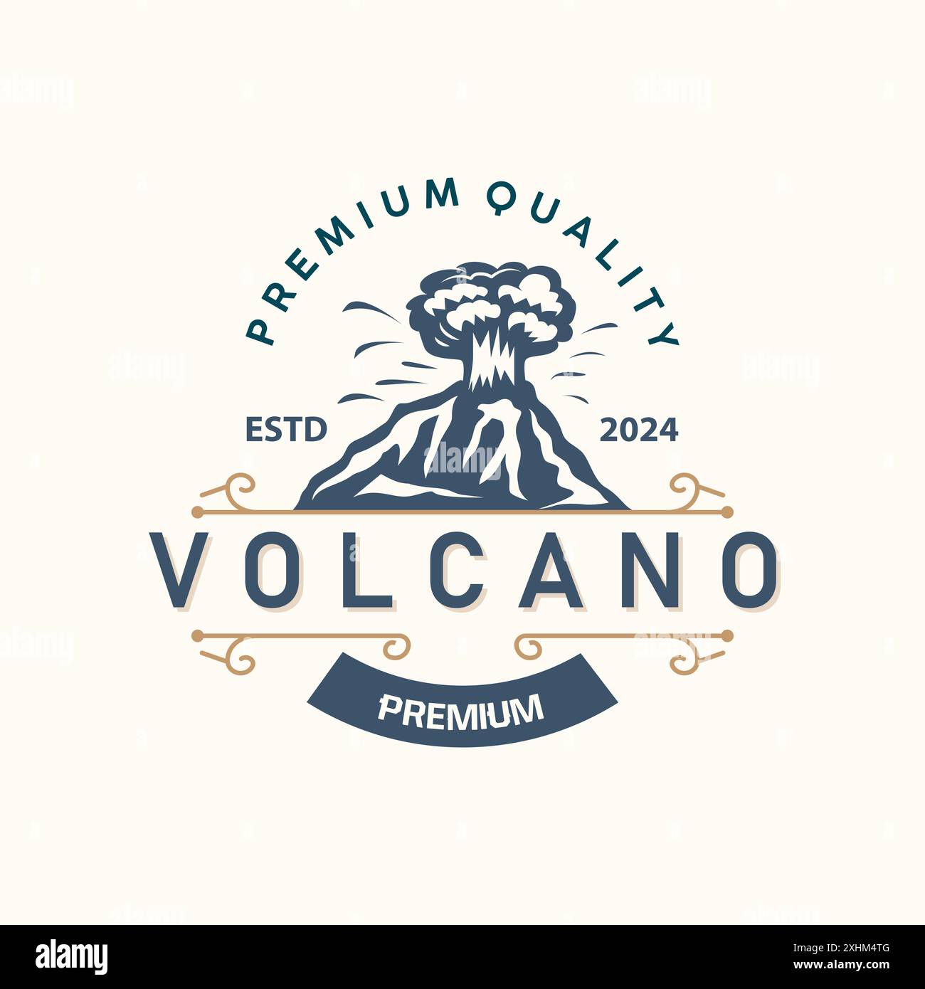 Volcano logo illustration silhouette design volcano mountain erupting ...