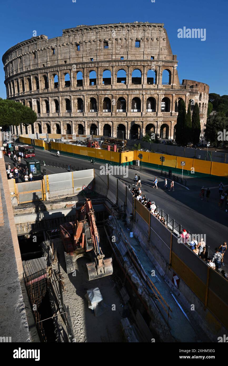 Construction of a major underground hub is underway near the Colosseum ...
