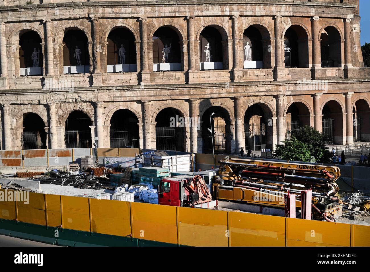 Construction of a major underground hub is underway near the Colosseum ...