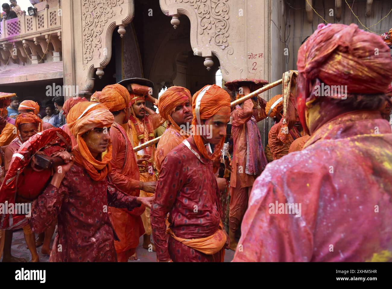 India, Uttar Pradesh, Holi festival, Colour and spring festival ...