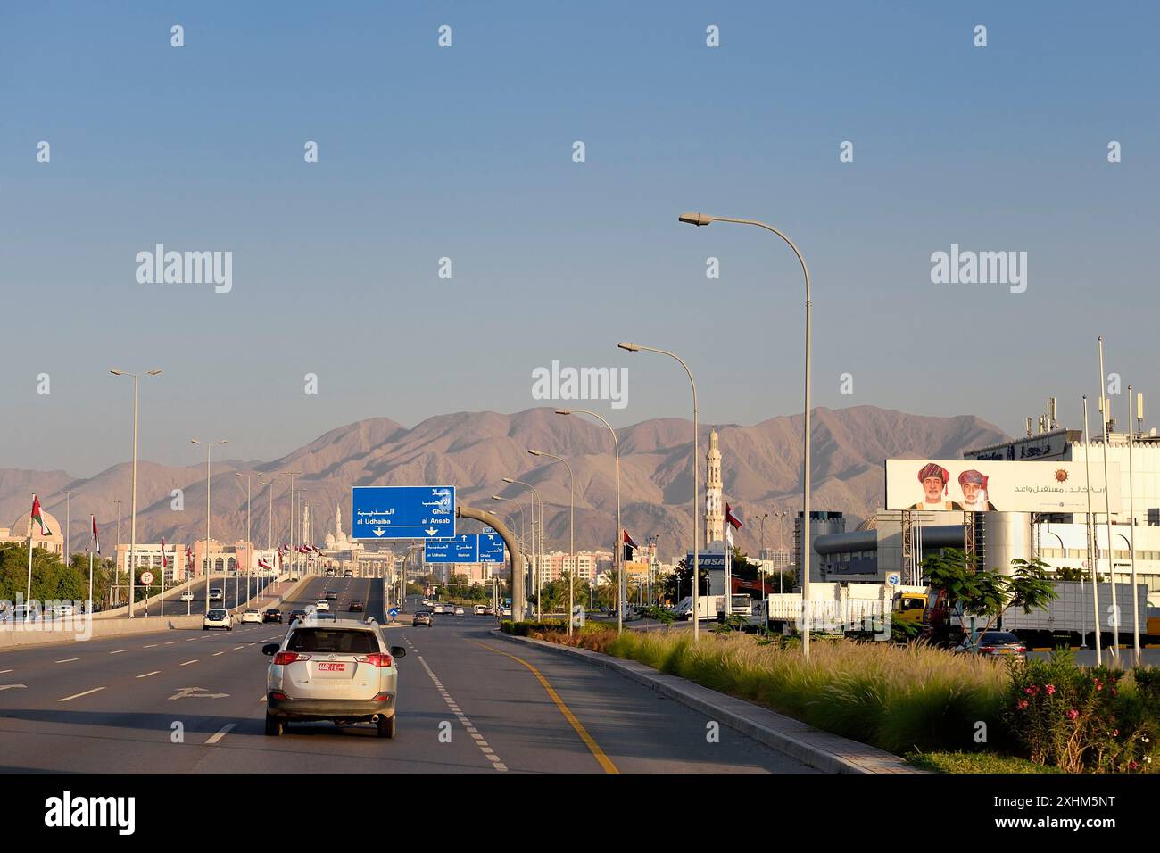 Sultanate of Oman, Muscat, Sultan Qaboos highway, double 4 lanes which ...