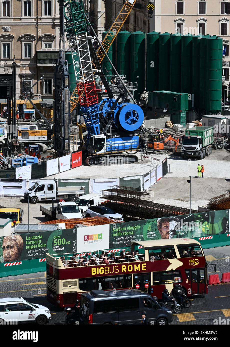 Construction of a major underground hub is underway in central Piazza ...