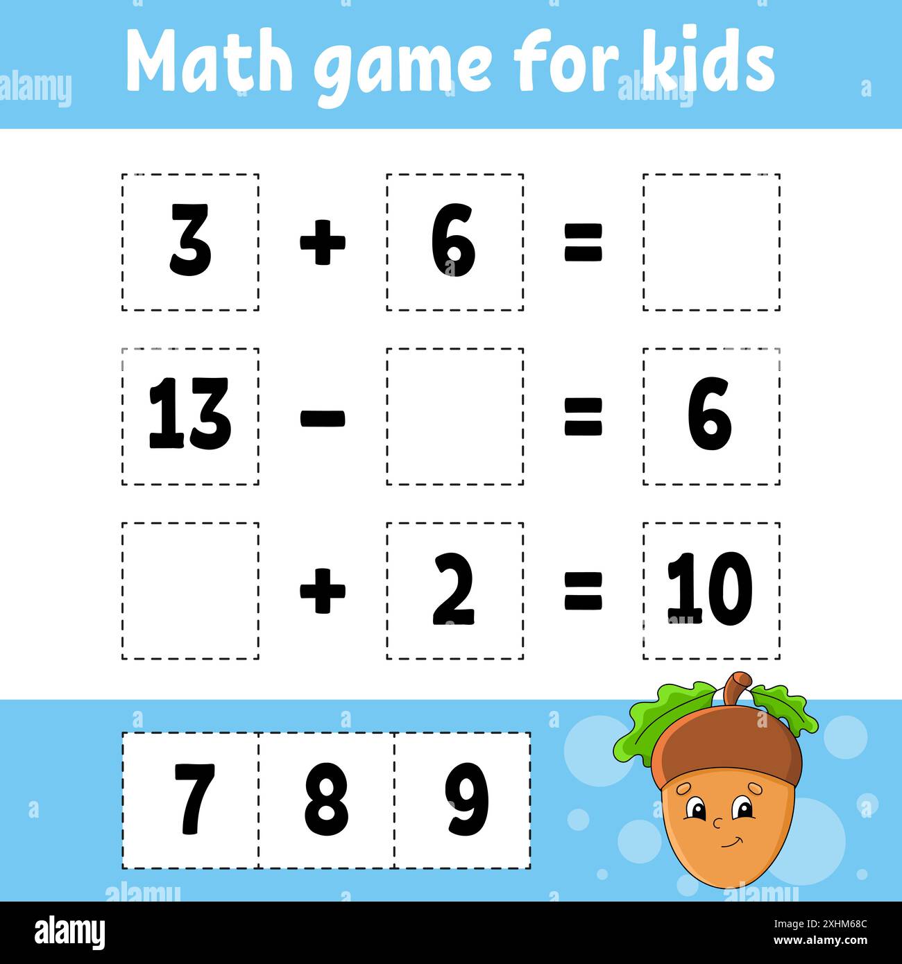 Math game for kids. Education developing worksheet. Activity page with ...