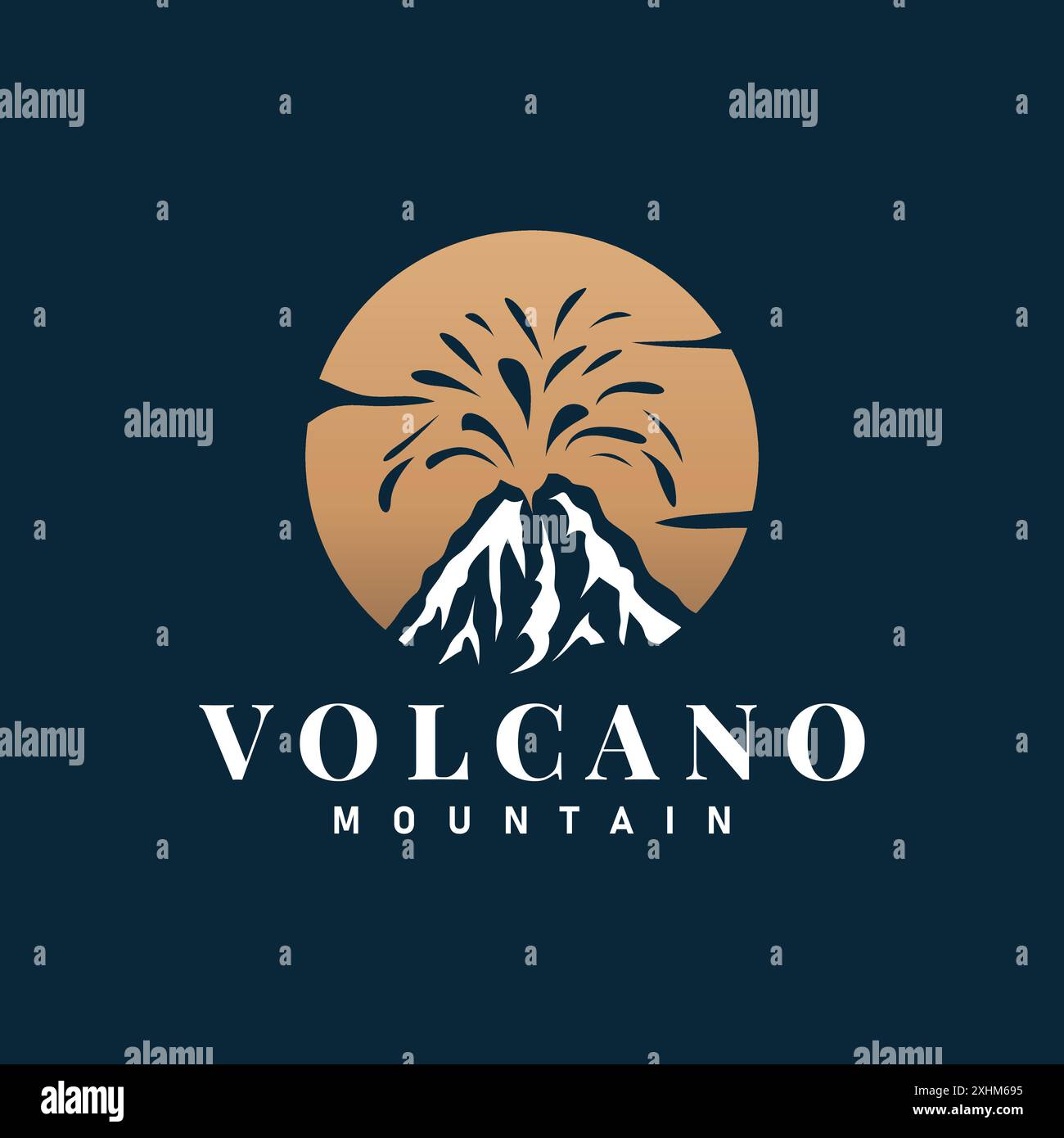 Landscape with volcanic rocks Stock Vector Images - Alamy