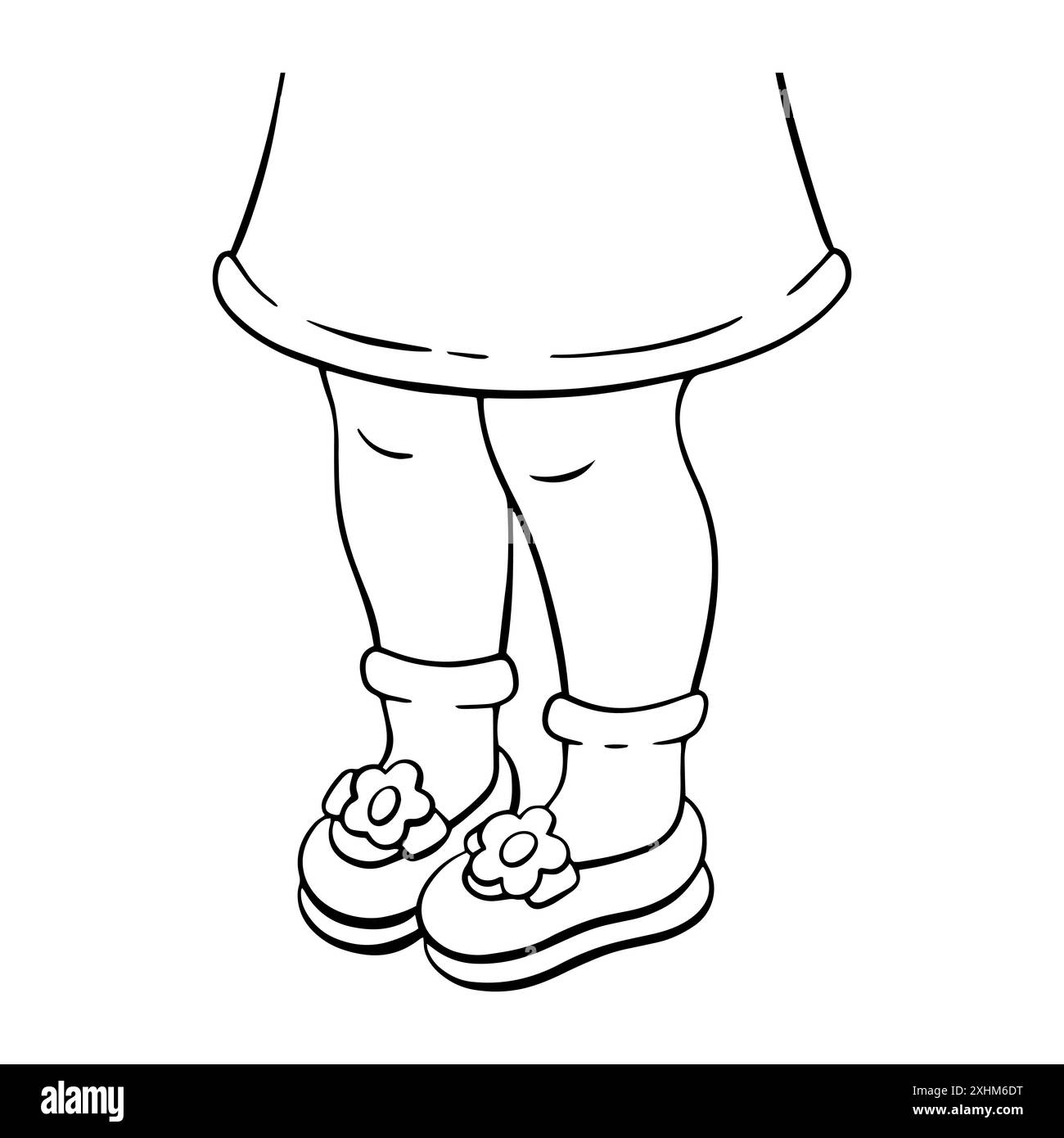 Girl's legs. Digital stamp. Cartoon style character. Vector ...