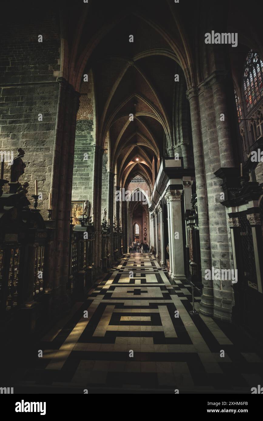 Gothic Aisle of Saint Bavo's Cathedral - Ghent, Belgium Stock Photo - Alamy