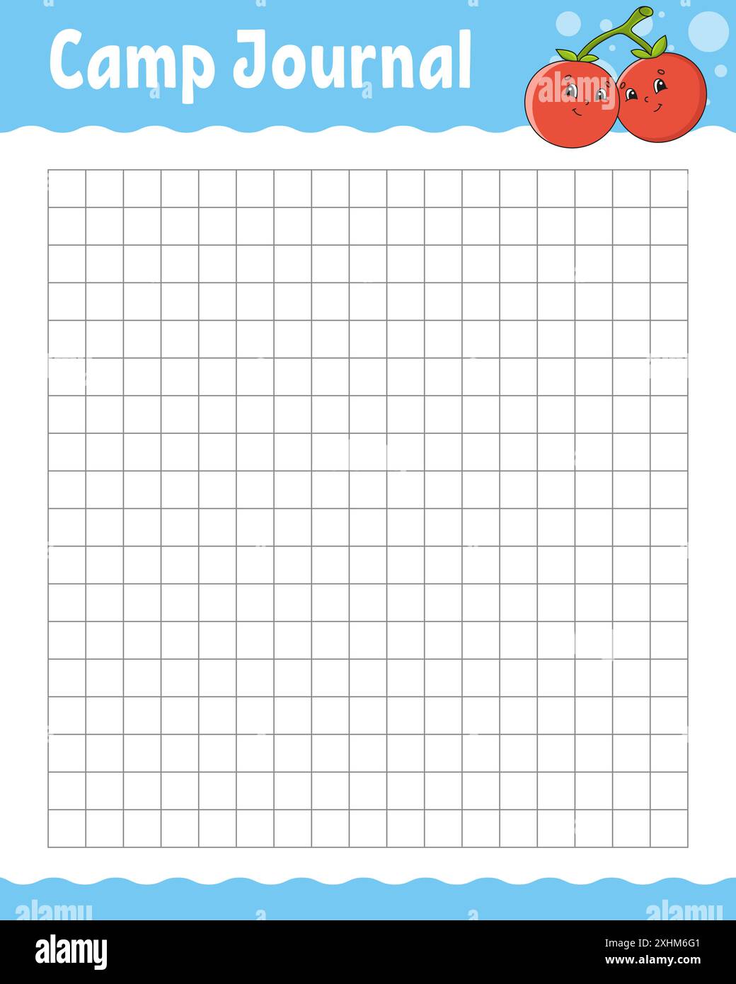 Lined sheet template for camp journal. Handwriting paper. For diary ...