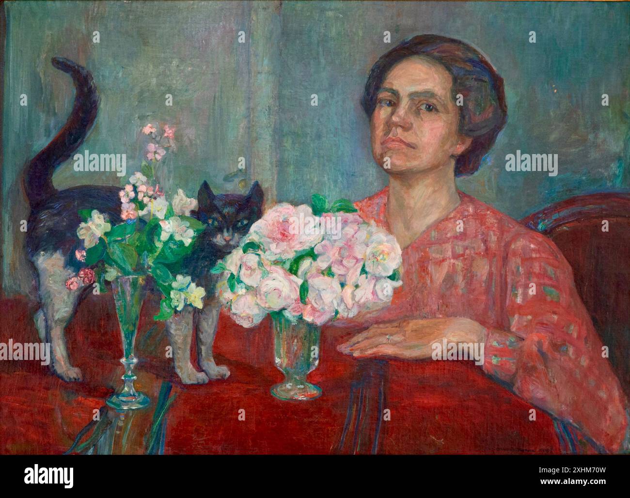 Oluf Wold-Torne - Alice Pihl with Roses - 1903 Stock Photo - Alamy