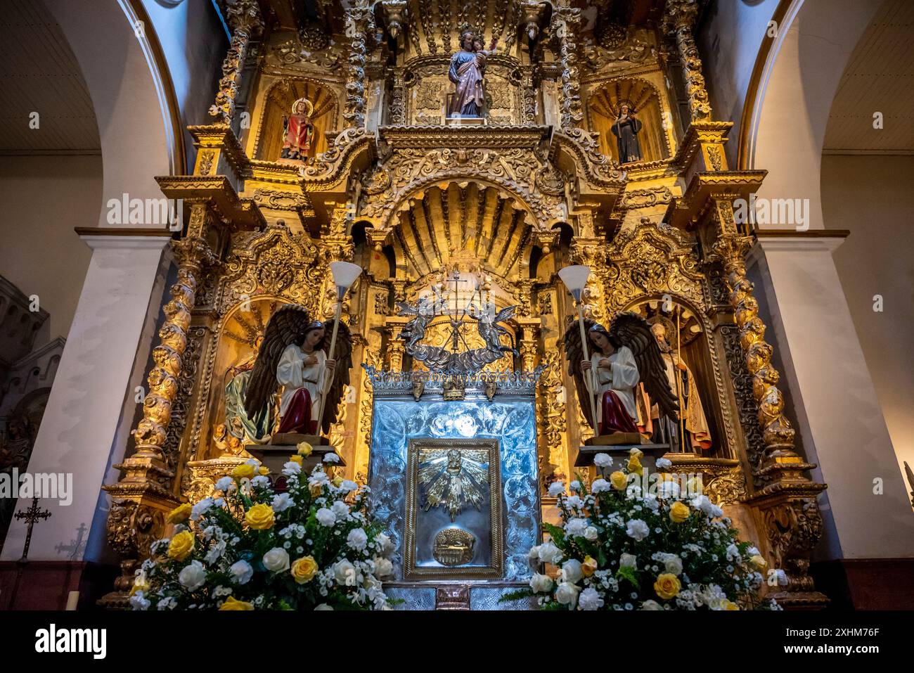 Golden altar, carved of wood & painted in gold flake, Church of Saint ...