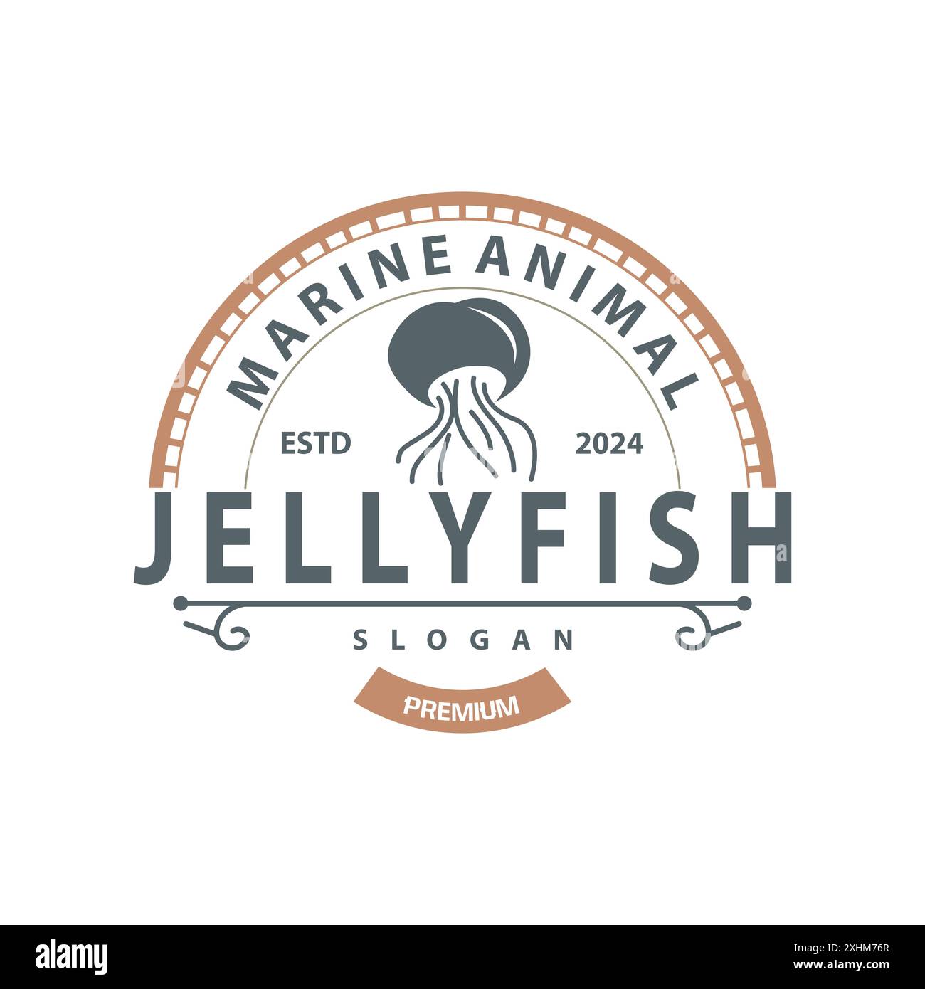 Jellyfish logo sea animal design with product brand inspiration simple ...