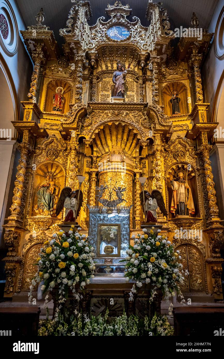 Golden altar, carved of wood & painted in gold flake, Church of Saint ...