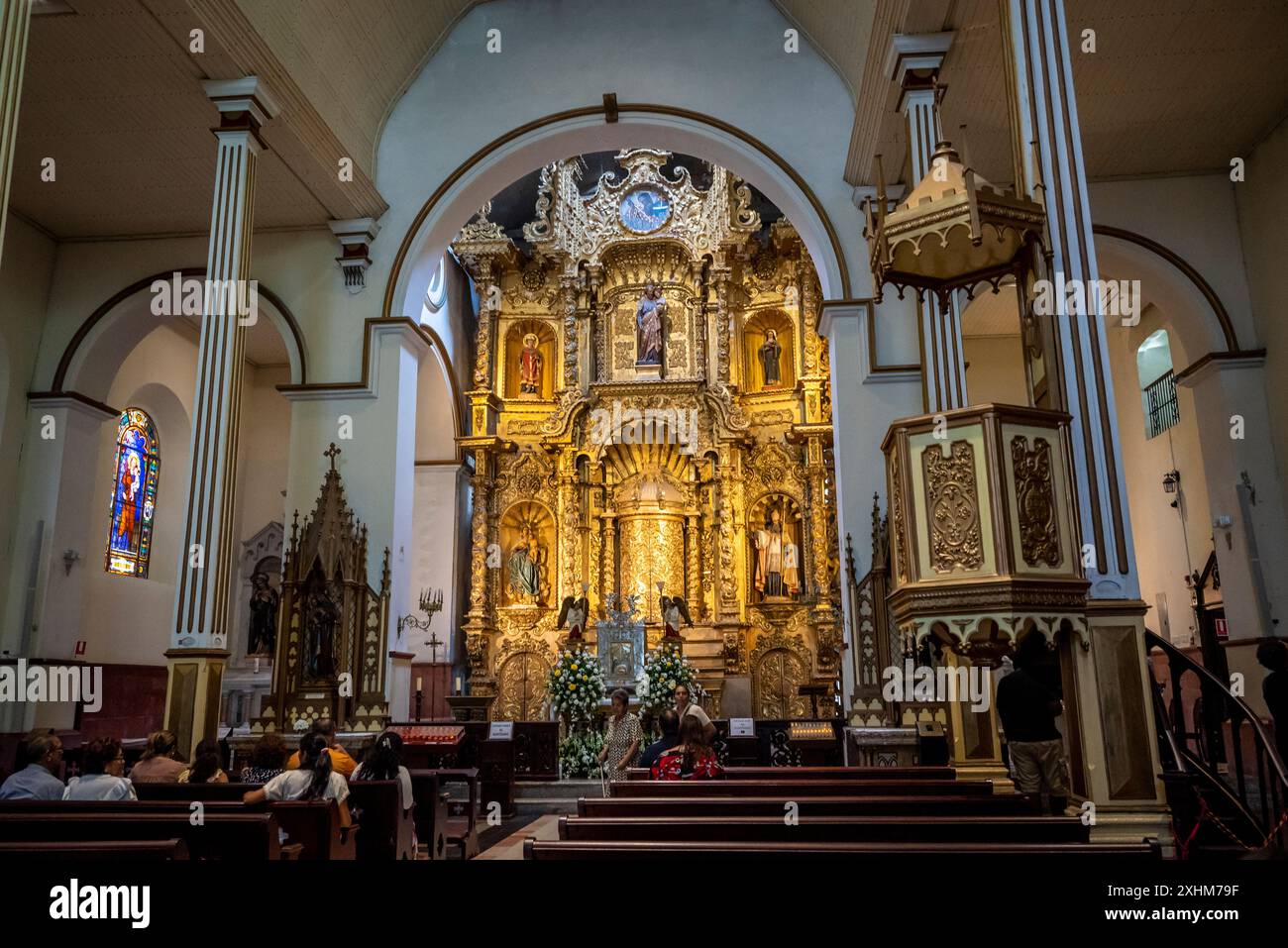 Golden altar, carved of wood & painted in gold flake, Church of Saint ...
