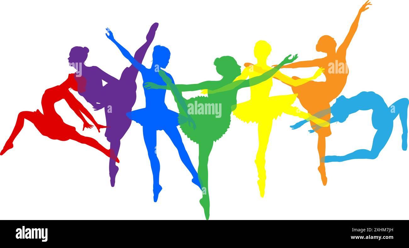Ballet Dancer Silhouette Dancers Poses Silhouettes Stock Vector Image ...