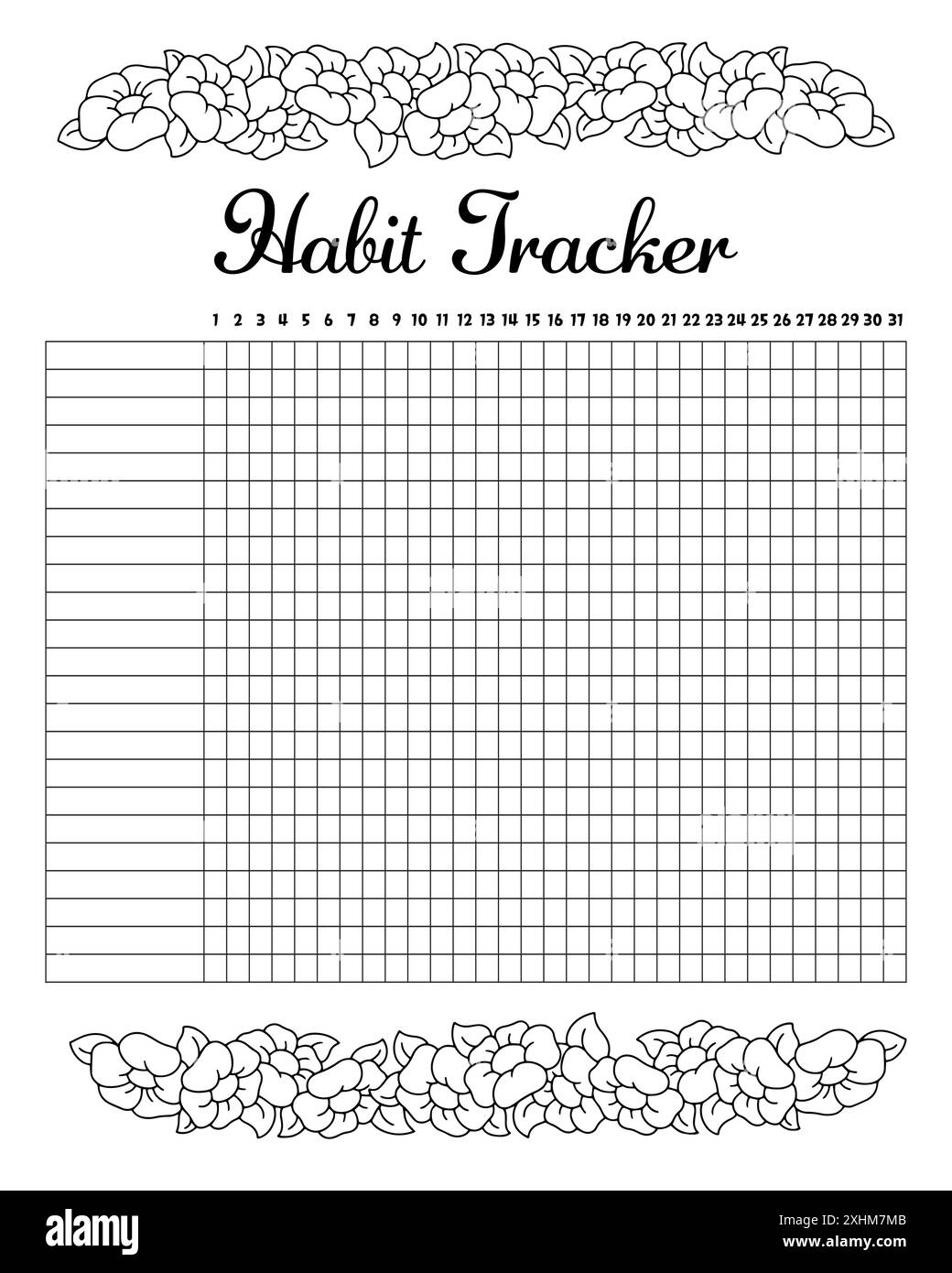 Habit tracker to improve your life. Sheet template for printing. Vector ...