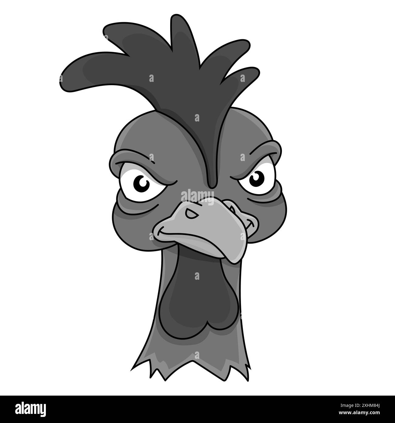 Angry rooster. Displeased poultry. Team mascot. Cartoon style. Colored ...