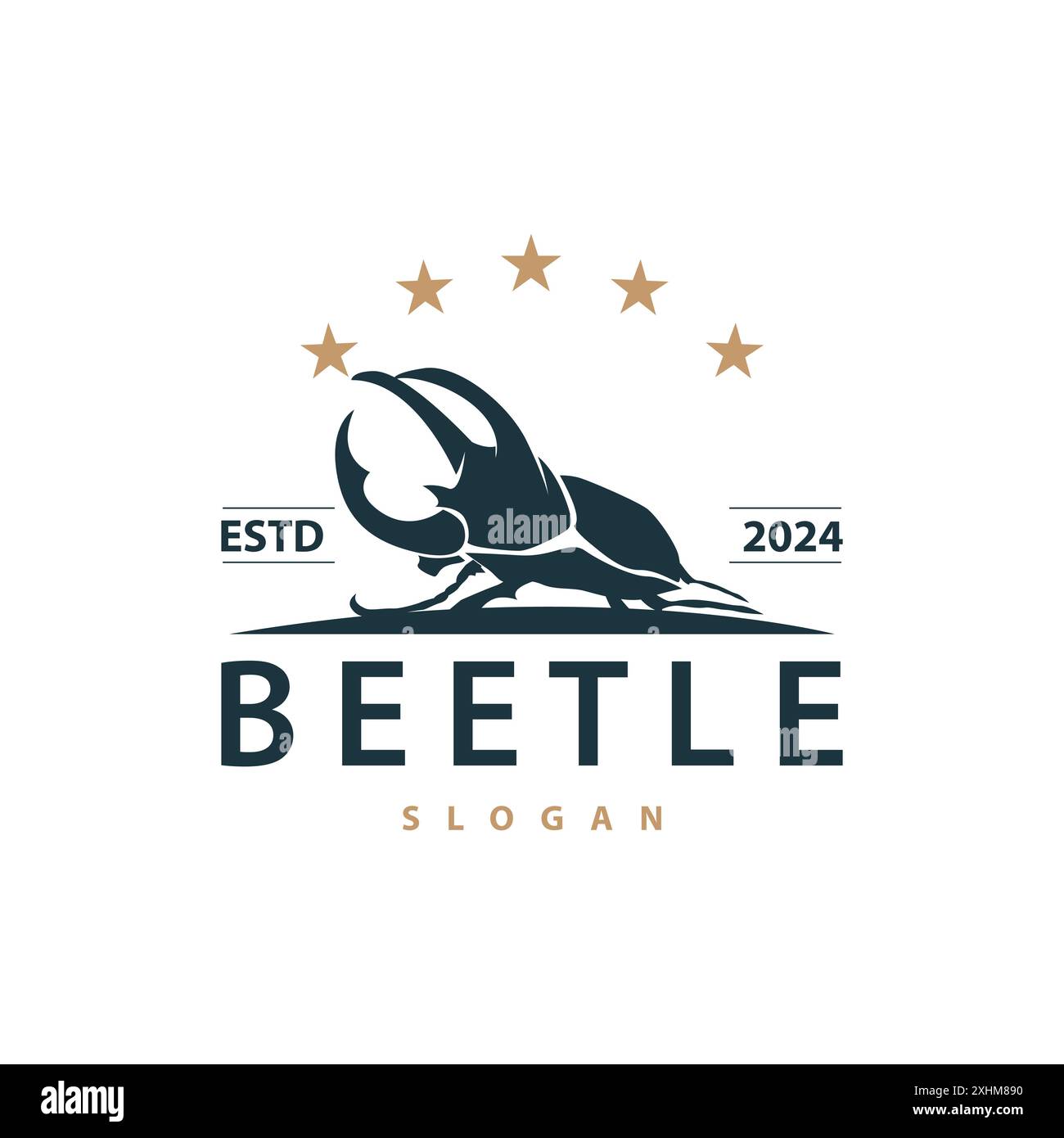 beetle logo design simple silhouette insect animal illustration ...