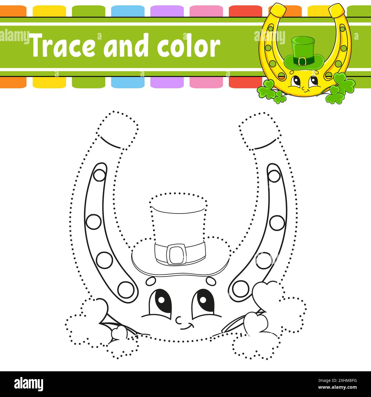 Trace and color. Coloring page for kids. Handwriting practice ...