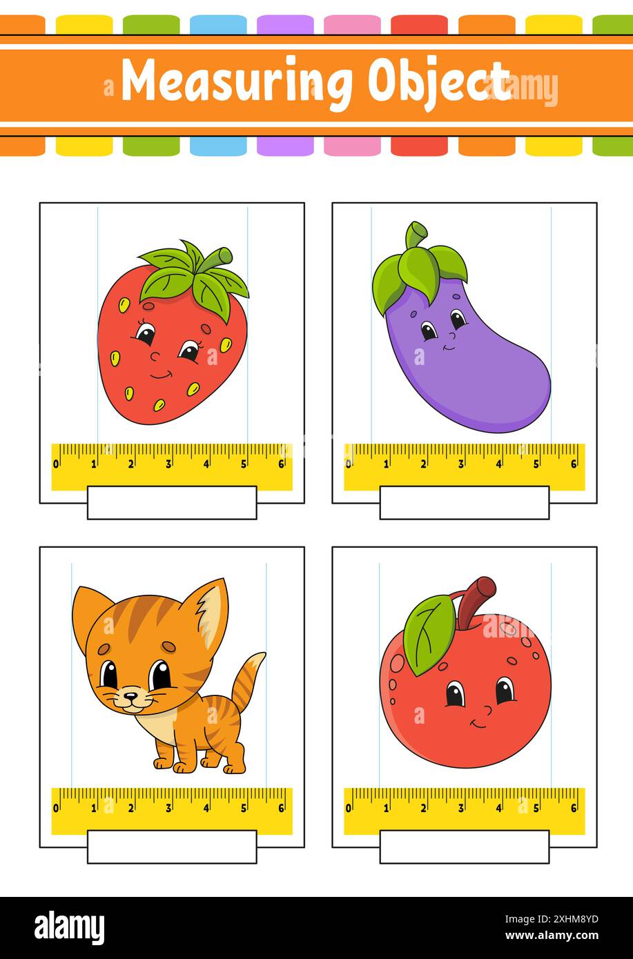 Measuring length in centimeter and millimeter. Education developing ...