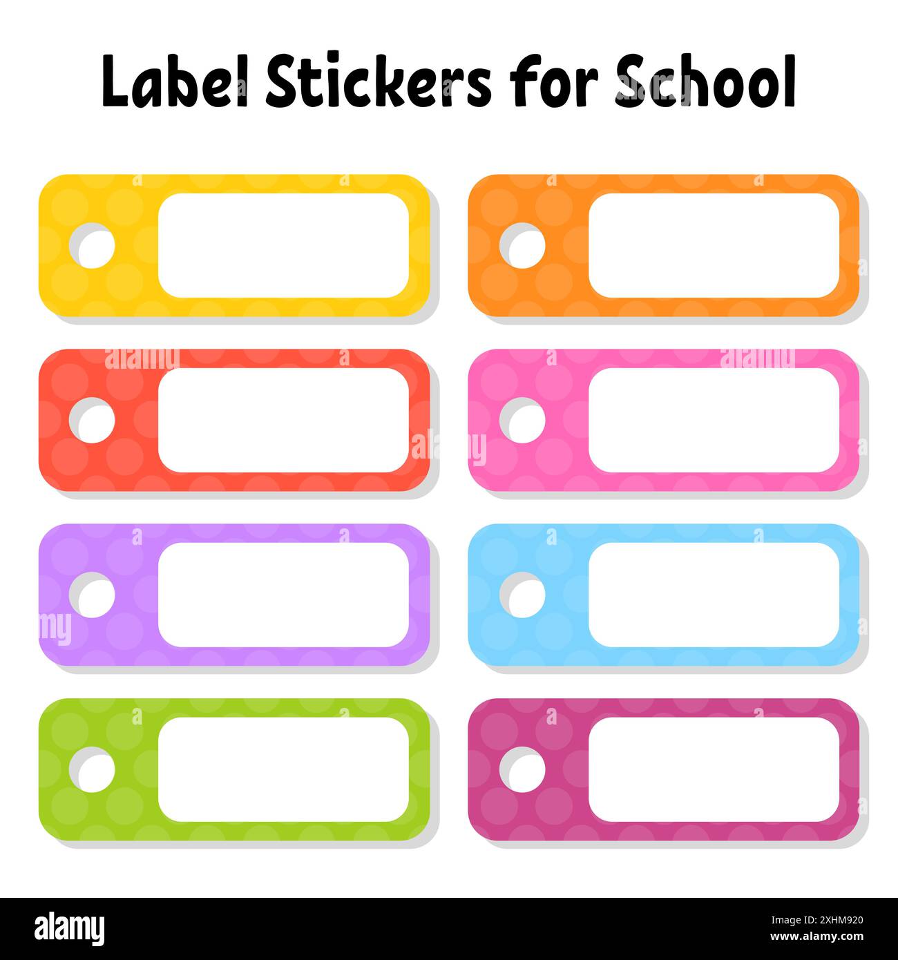 Set stickers for school. Empty template. Name tags, gift labels ...